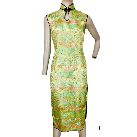Vintage | Dresses | Vintage 94s Traditional Chinese Jacquard Cheongsam ...